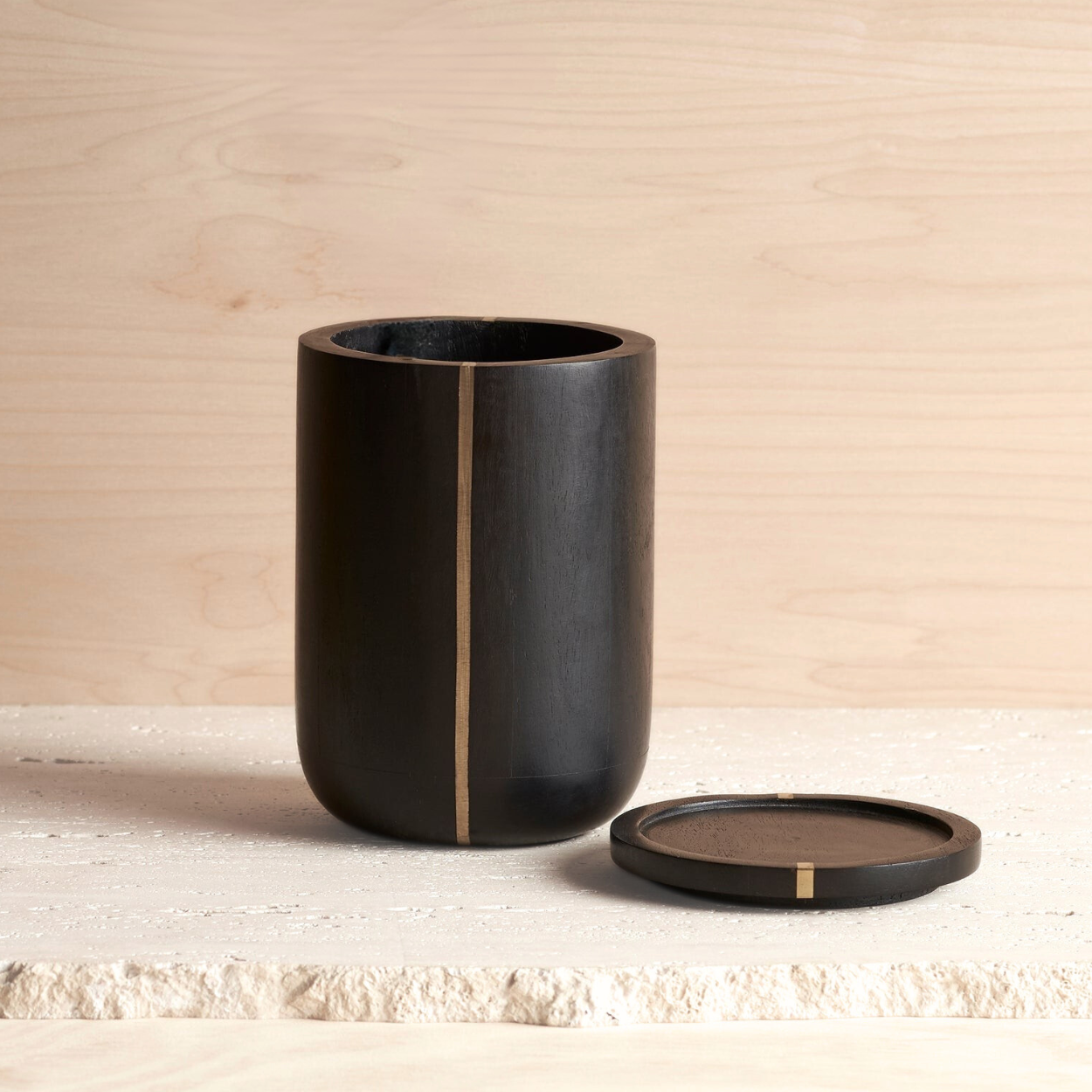 Tall Mango Wood Canister