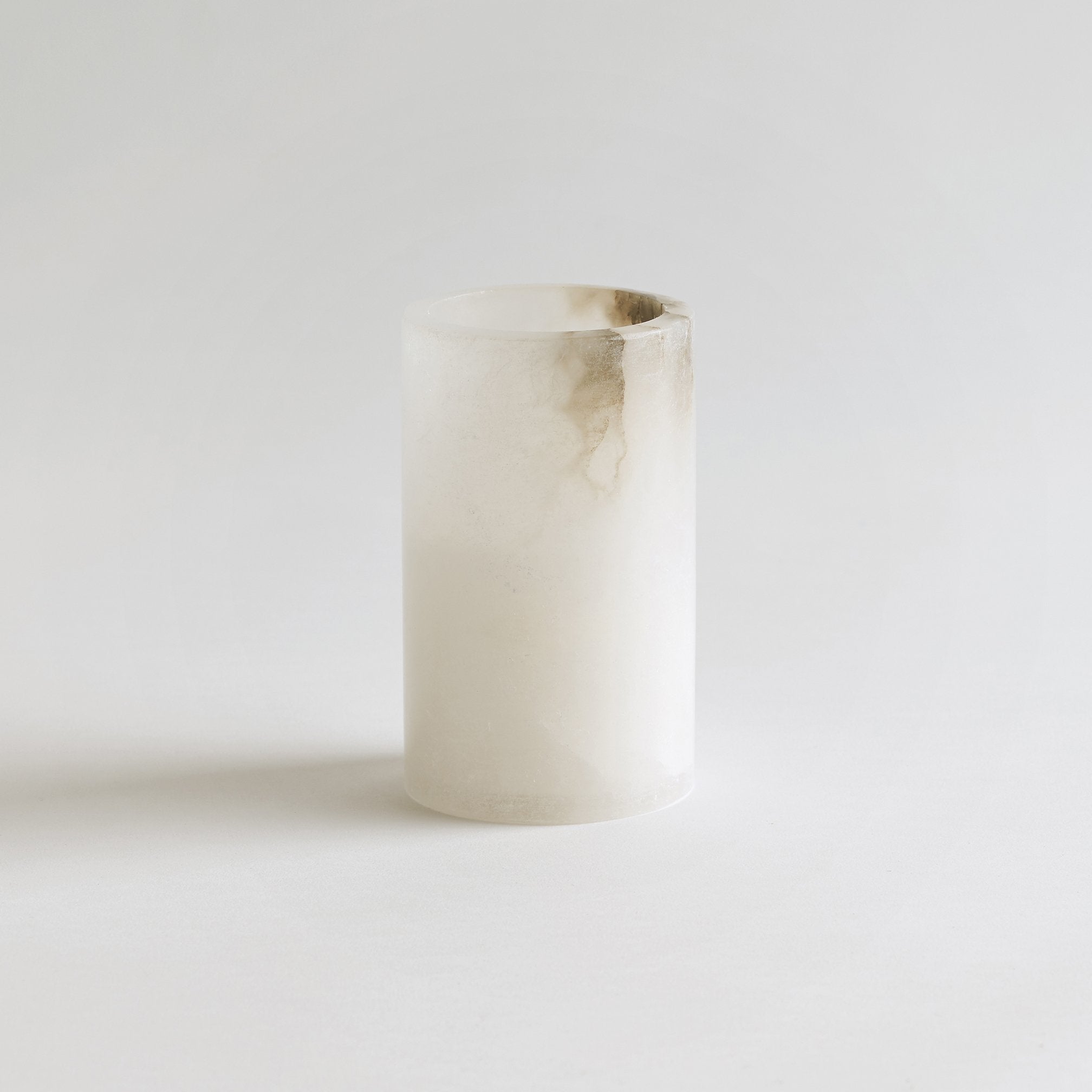 Tall Alabaster Votive Candle Holder – Handcarved Stone Tealight Holder