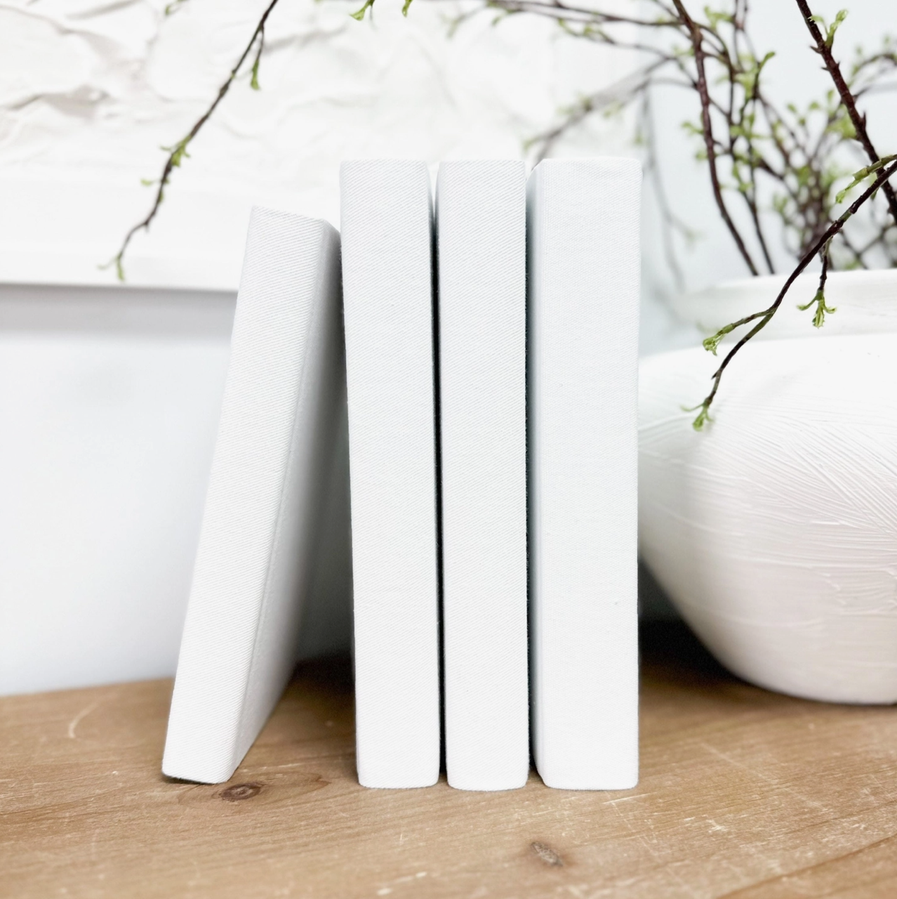 White Linen Decorative Book